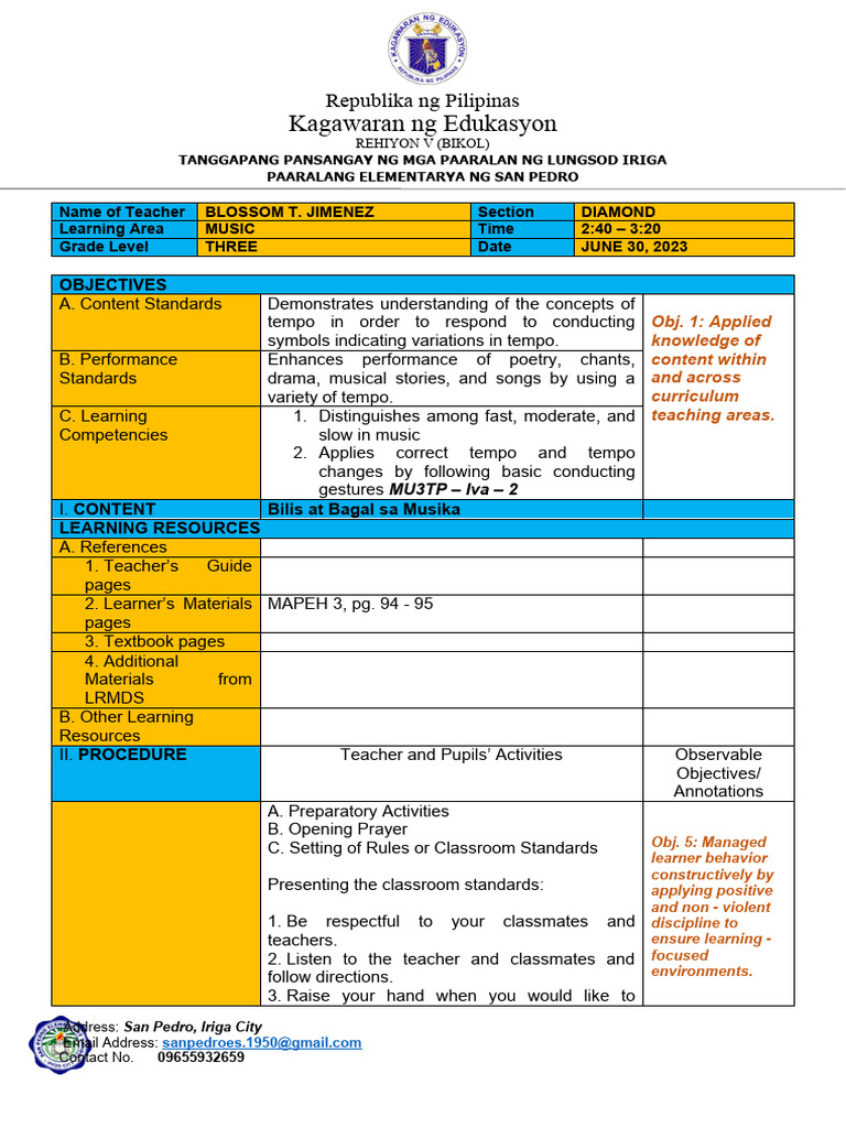 COT 2023 | PDF | Learning | Teachers