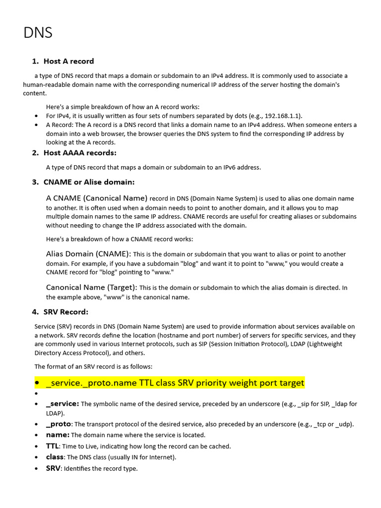 Host A Record: A CNAME (Canonical Name) | PDF | Domain Name System ...