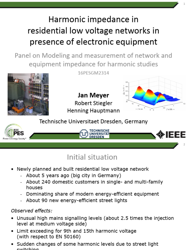 Harmonic Impedance in Residential Low Voltage Networks in Presence of Electronic Equipment | PDF ...