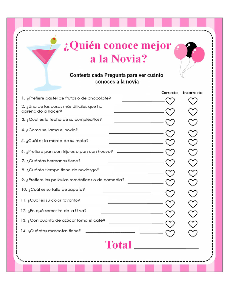 02-Quien Conoce Más A La Novia | PDF | Salud y bienestar