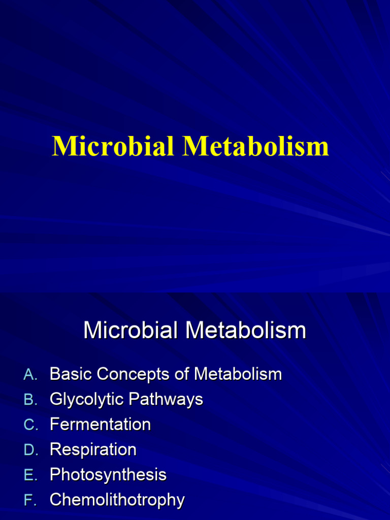 1 Microbial Metabolism and | PDF | Diet & Nutrition | Chemistry