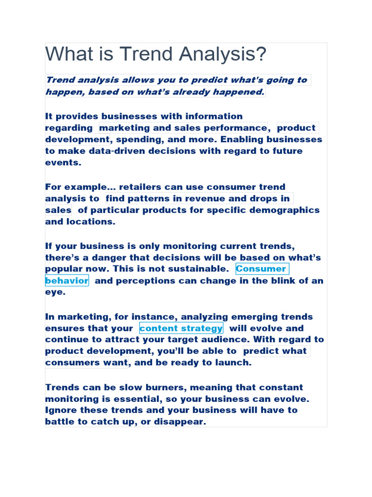 Trend Analysis | PDF | Target Audience | Consumer Behaviour