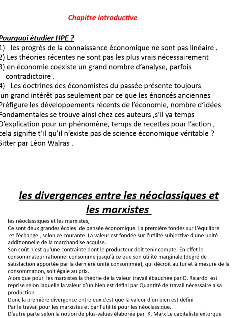 Hpe Notes Pdf Valeur économie école Néo Classique