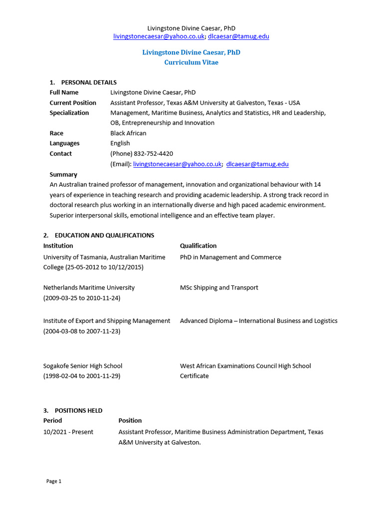 DR Caesar | PDF | Doctor Of Philosophy | Doctorate