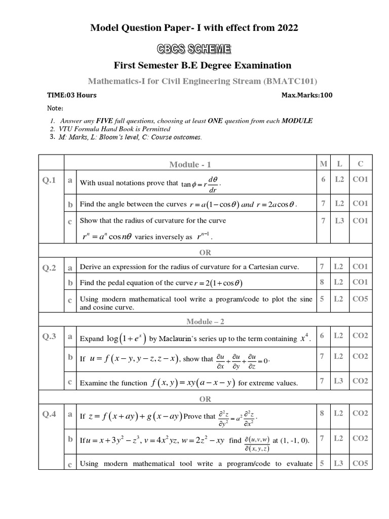 BMATC101set1 | PDF | Mathematical Analysis | Mathematics