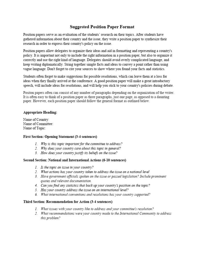 suggested position paper format | PDF