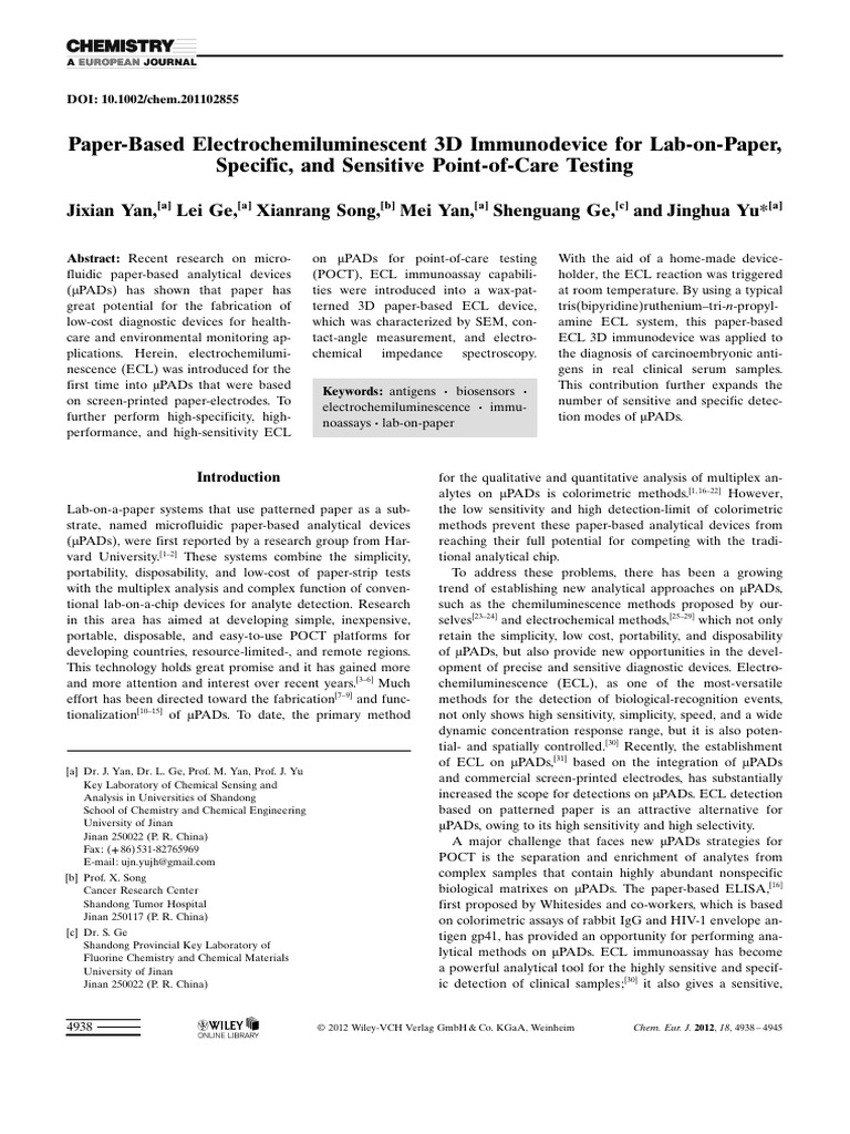 Ecl Point of Care Test | PDF | Ph | Immunoassay