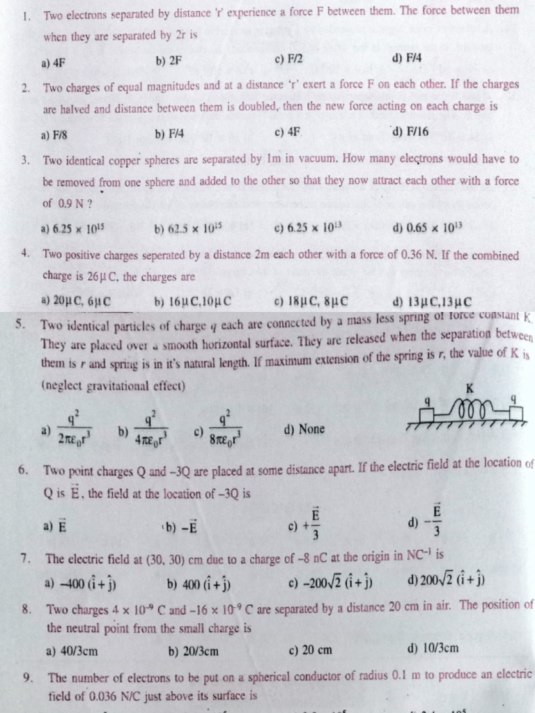 Electrostatics. Problems | Download Free PDF | Force | Sphere
