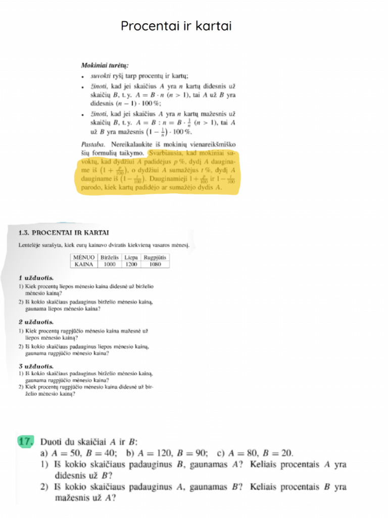 Procentai Ir Kartai - Lynx | PDF