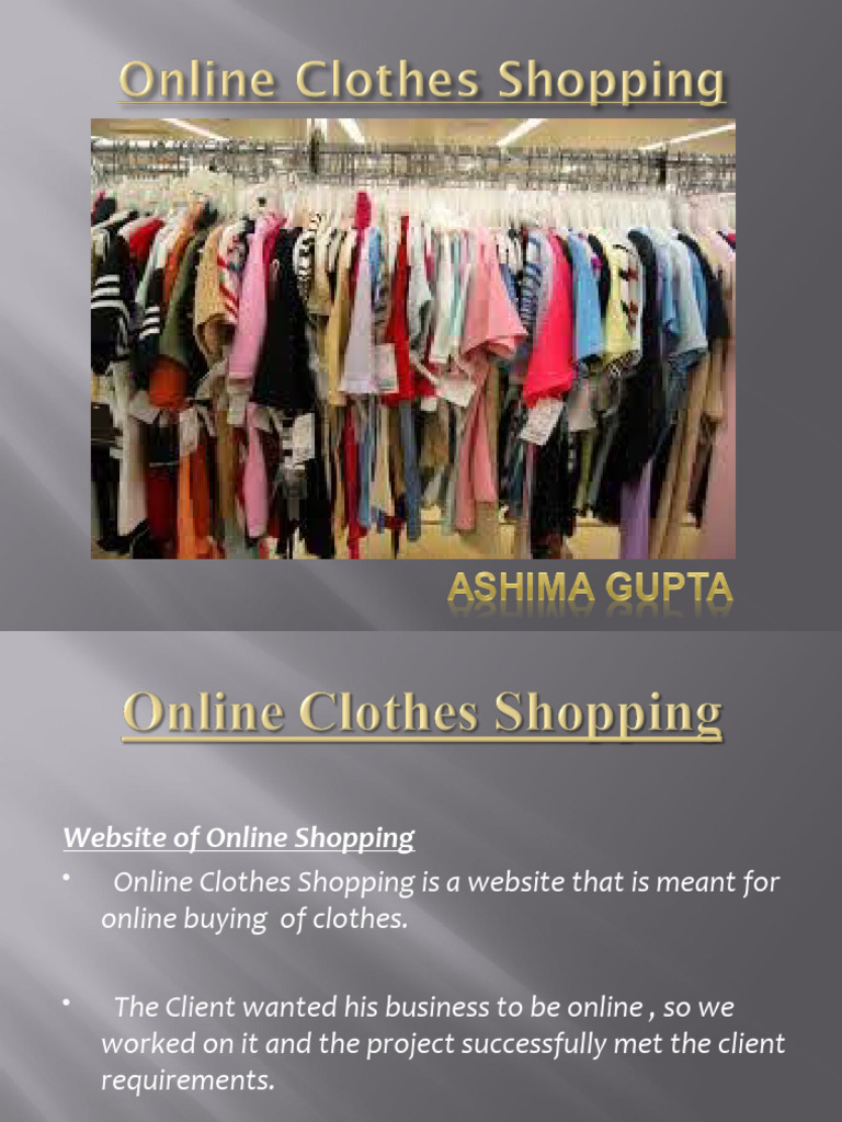 Online Clothes Shopping Project Overview | PDF