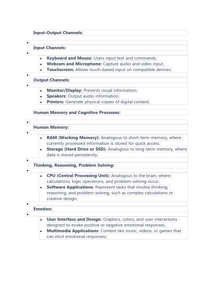 Understanding PC Input-Output Systems | PDF | Perception | Human ...