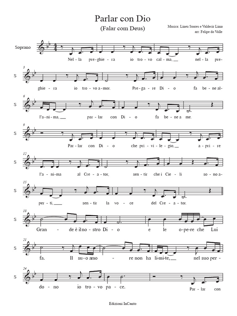 Parlar Con Dio (1 Vox) - Score | PDF