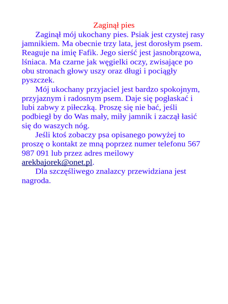 Opis Psa | PDF