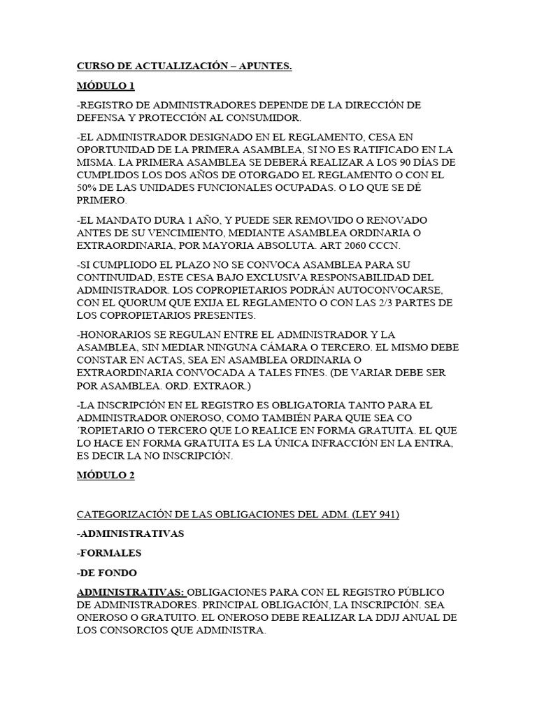 Curso de Actualización Adm de Consorcios | PDF | Gobierno