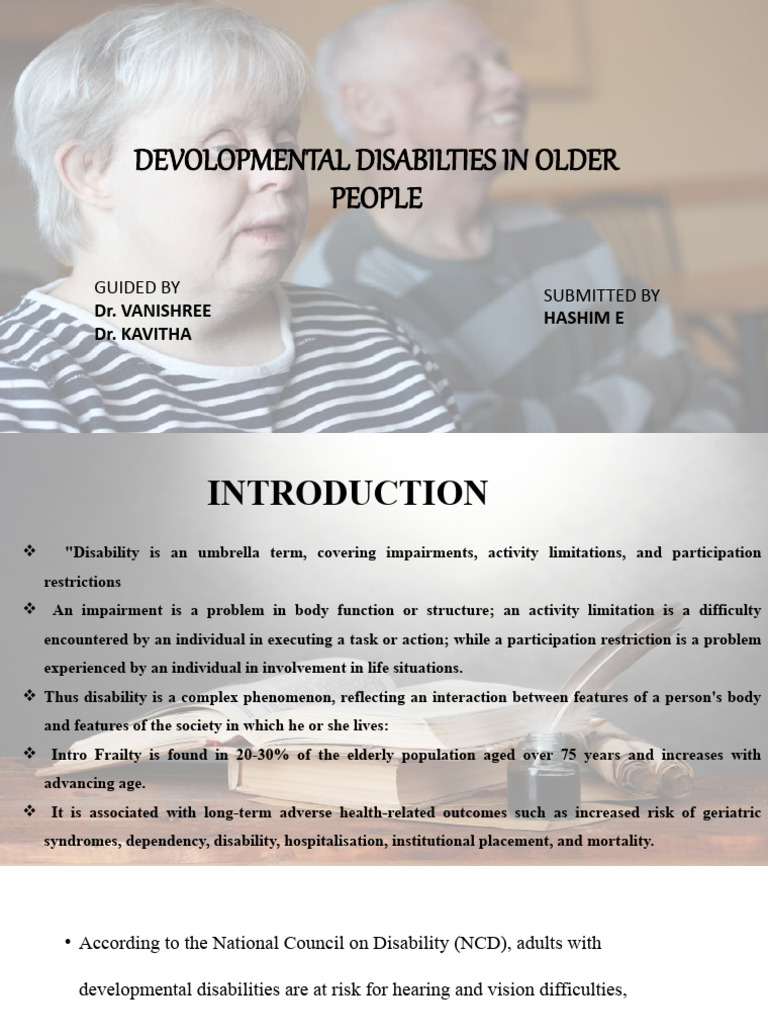 Development Disability IN OLDER PEOPLE NEW | PDF | Arthritis | Heart