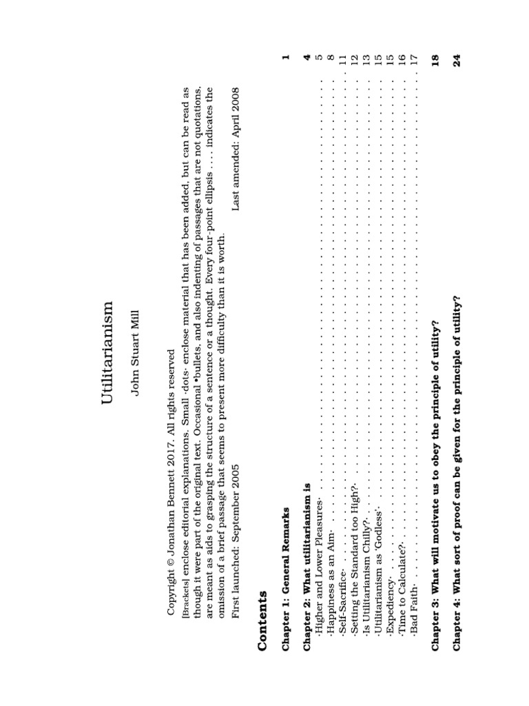Mill Utilitarianism Chapter 2 | PDF