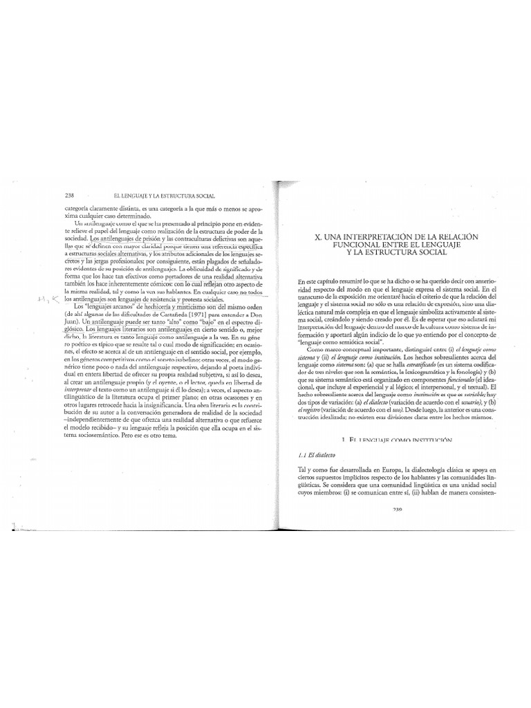 Halliday - El Lenguaje Como Semiótica Social. Cap. X-1 | PDF