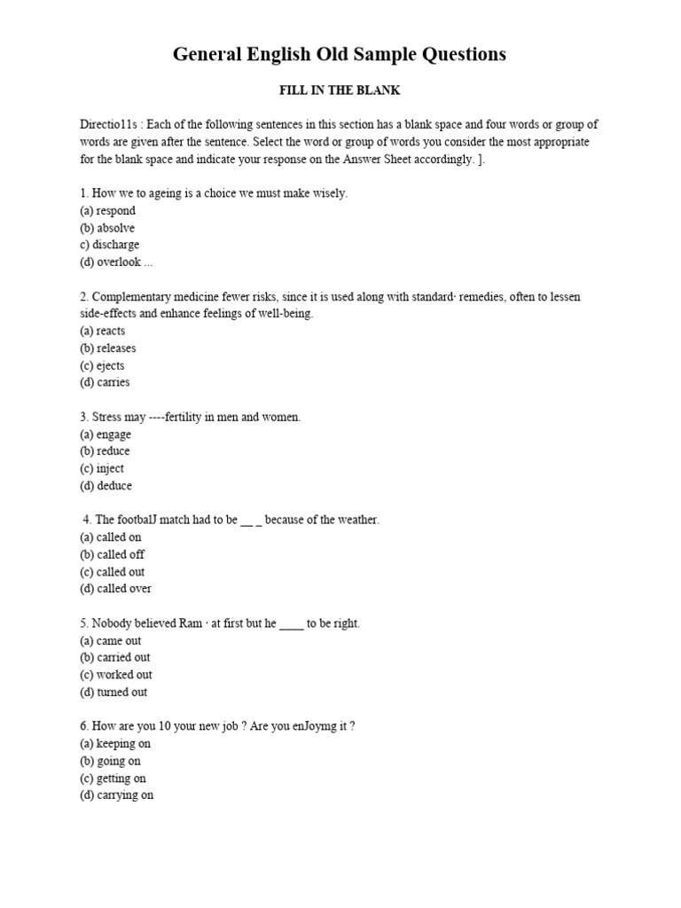 General English Previous Papers | PDF | Robert Mugabe