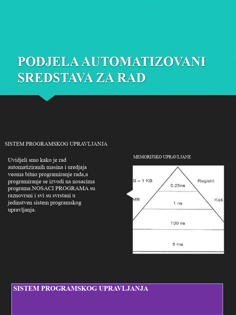 Podjela Automatizovani Sredstava Za Rad | PDF