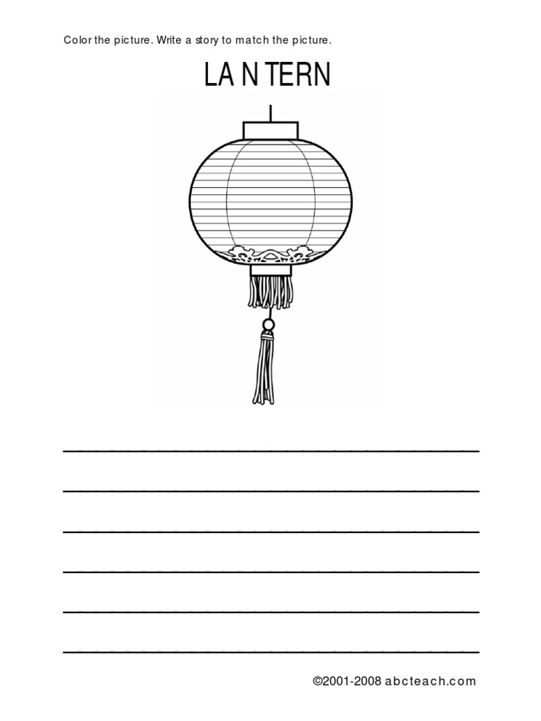 Color and Write Chinese Lantern Primary | PDF