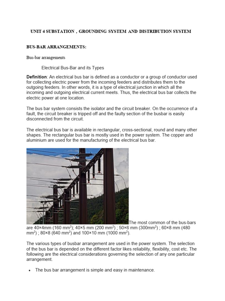 UNIT 4 SUBSTATION | PDF | Electric Power Distribution | Electrical ...