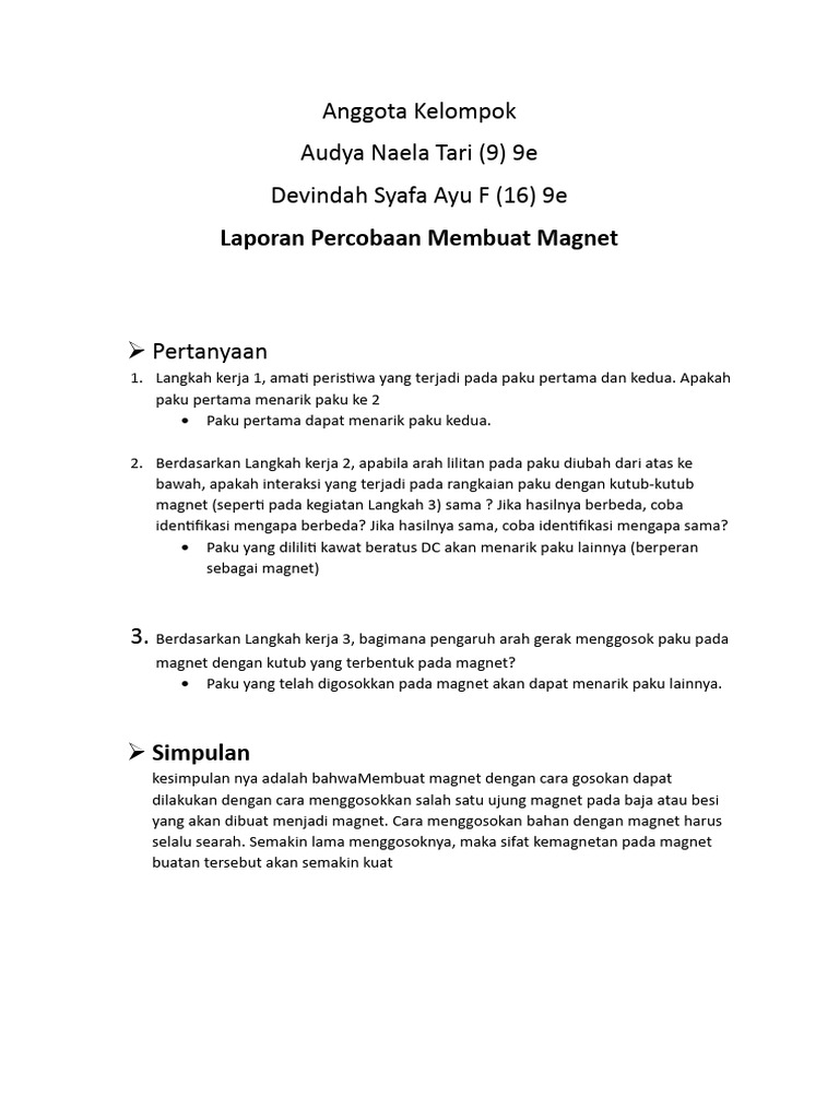 Ipa Laporan Magnet | PDF