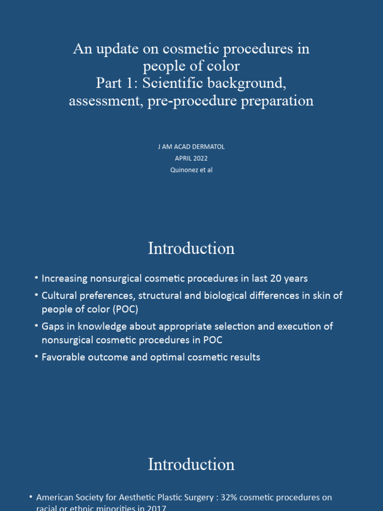 An Update On Cosmetic Procedures in People of | PDF | Hair | Ultraviolet