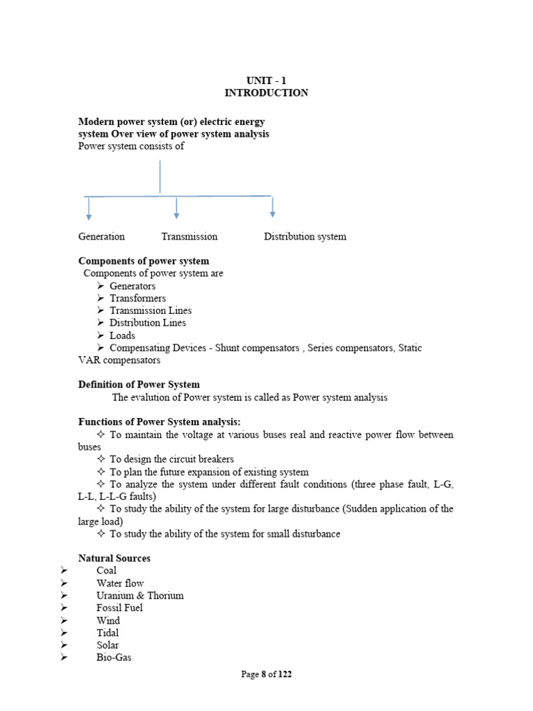Psa Unit 1 | PDF | Electric Power | Electric Power System