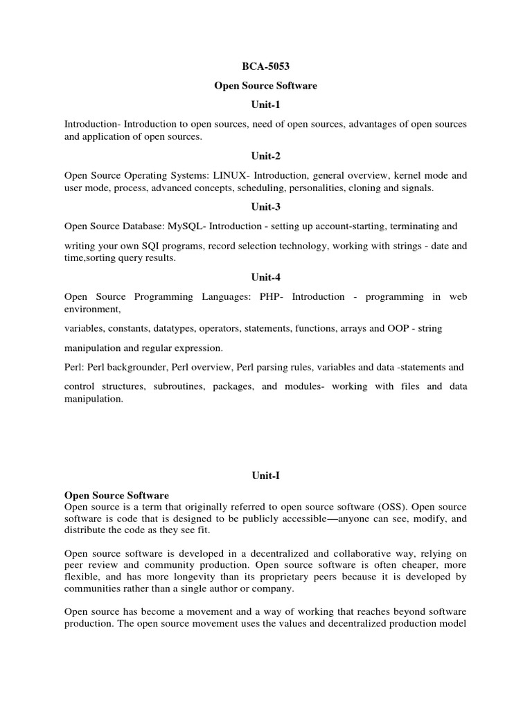 Oss Unit1 | Download Free PDF | Open Source | Source Code