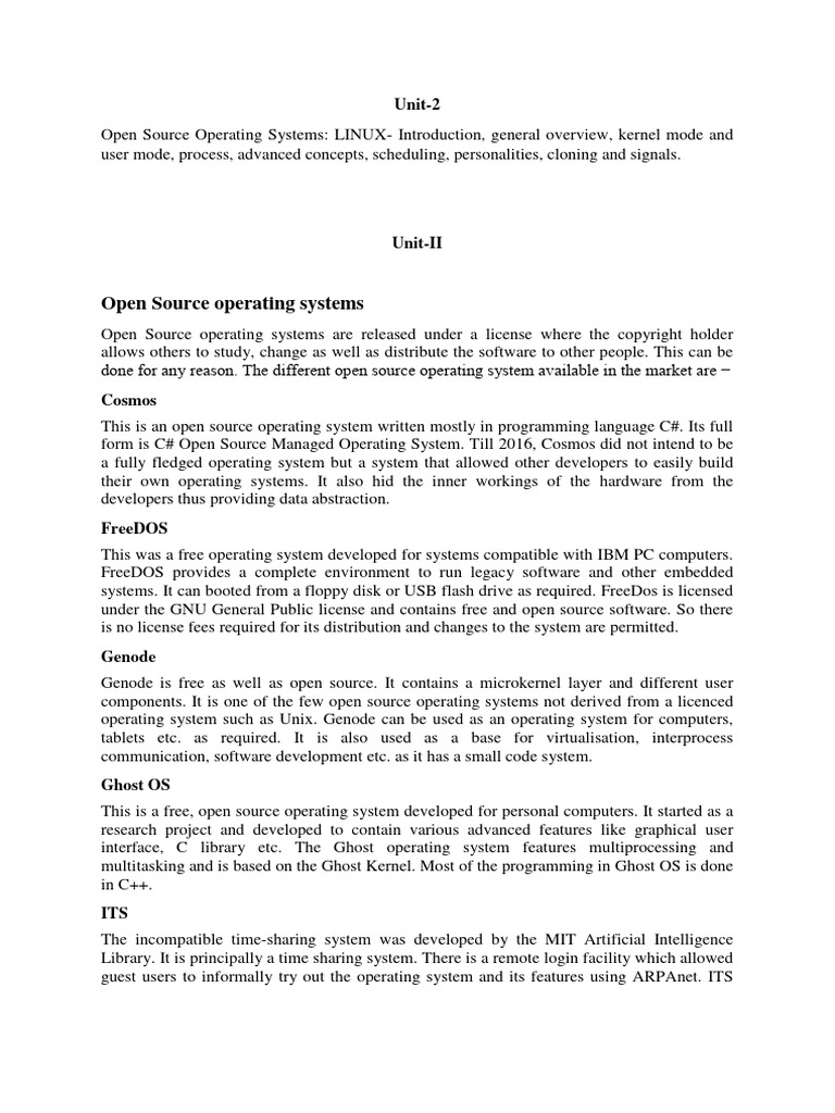 Oss Unit2 | PDF | Operating System | Scheduling (Computing)