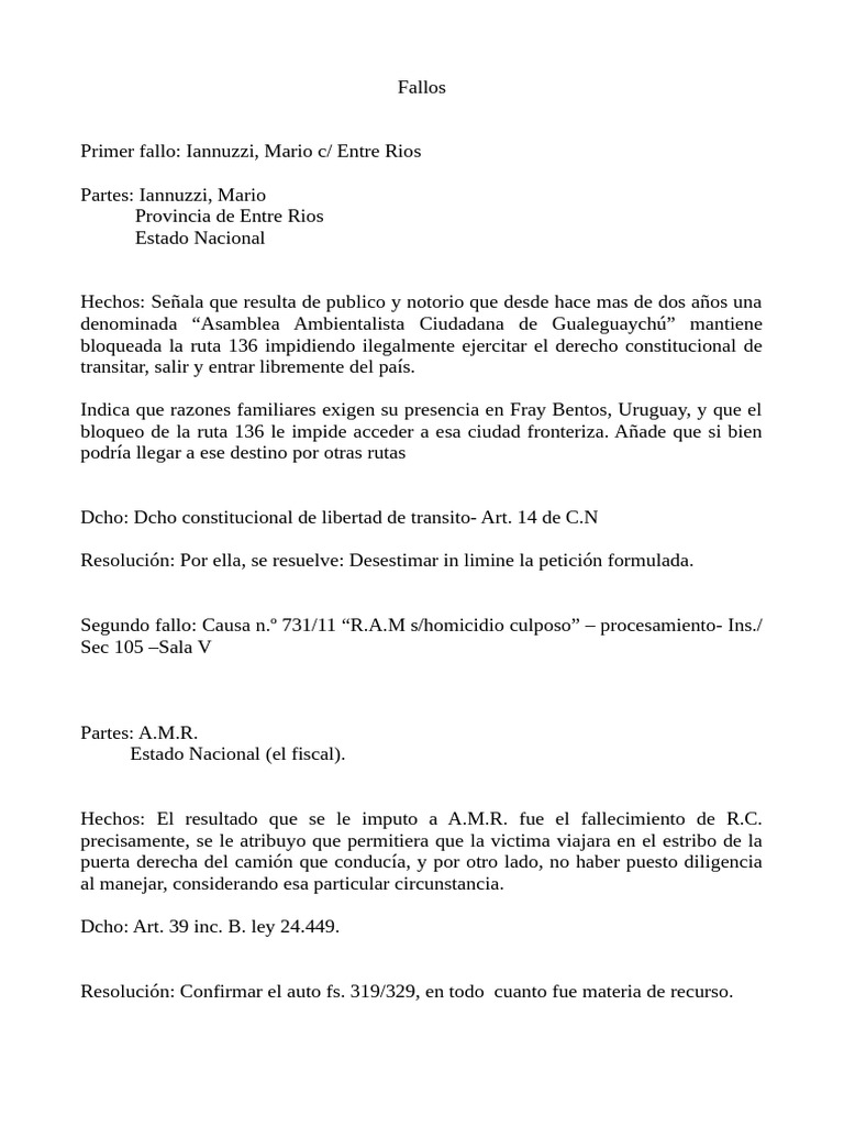 Fallos de Tutoria | PDF