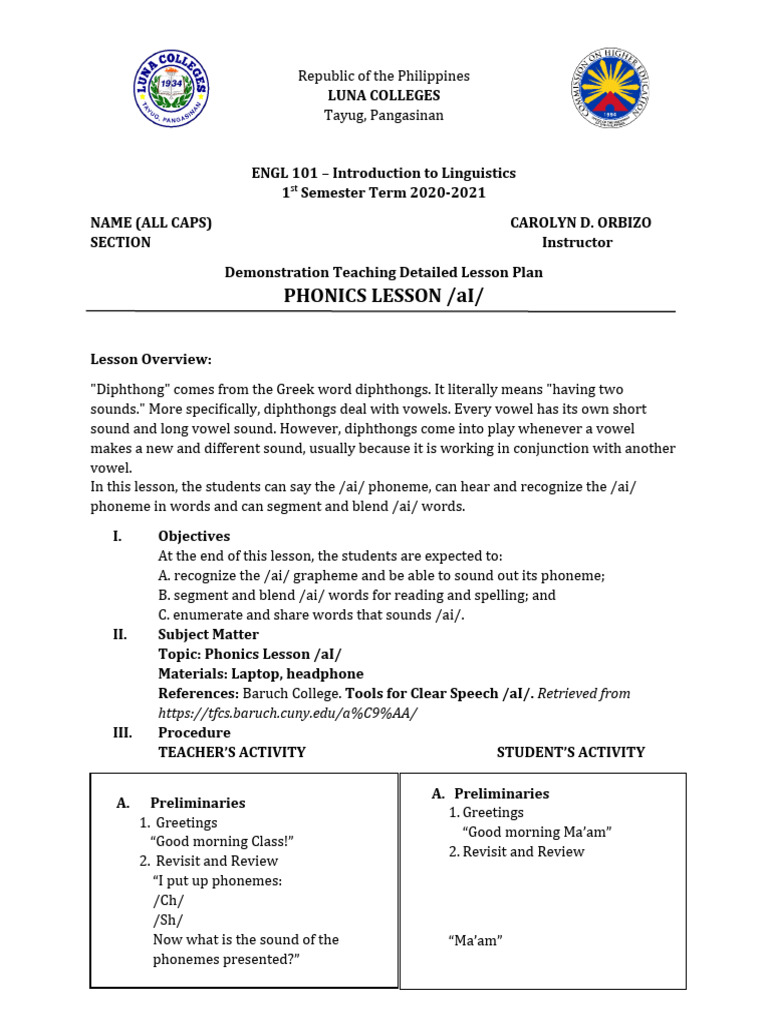 Demo Teaching Sample | PDF | Phoneme | Phonics