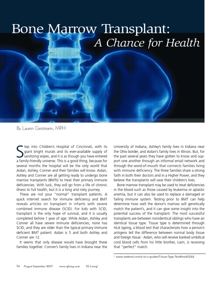 Bone Marrow Transplant:: A Chance For Health | PDF | Organ Donation ...