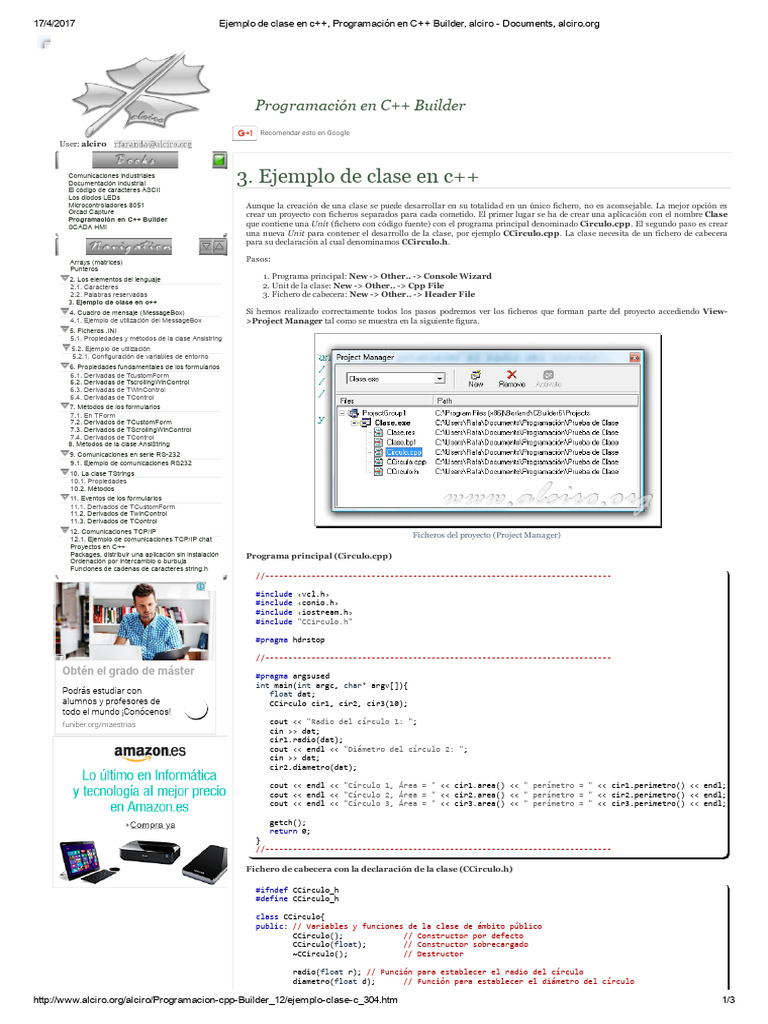 Ejemplo de Clase en C++ Builder | PDF | C ++ | Arquitectura de Computadores