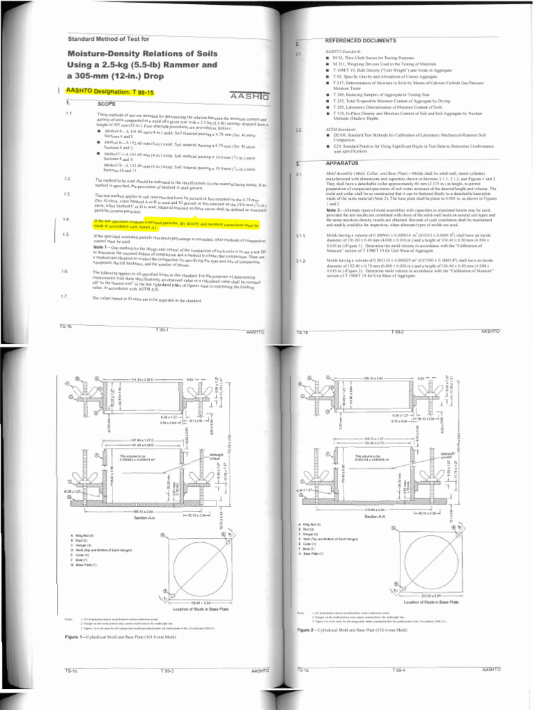 Aashto T-99-15 | PDF | Physical Sciences | Metrology