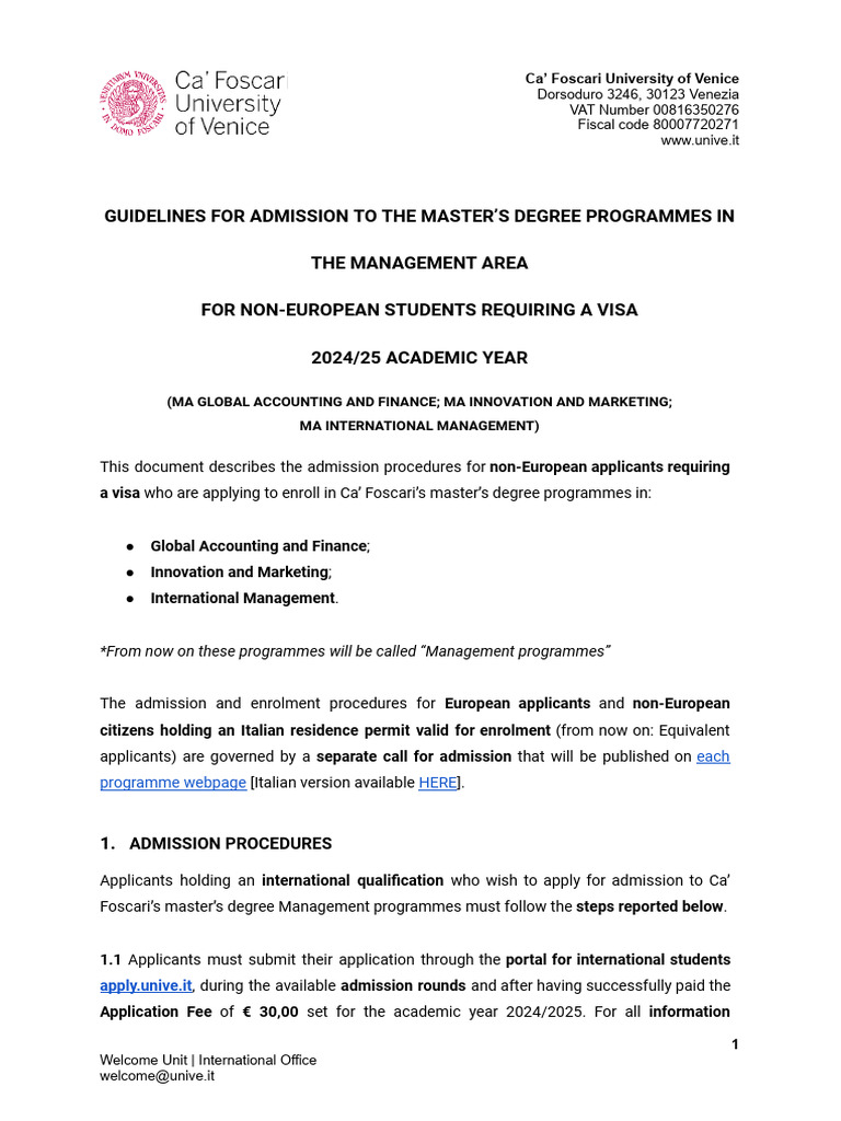 Admission Guidelines for Master's Programs | PDF | University And ...