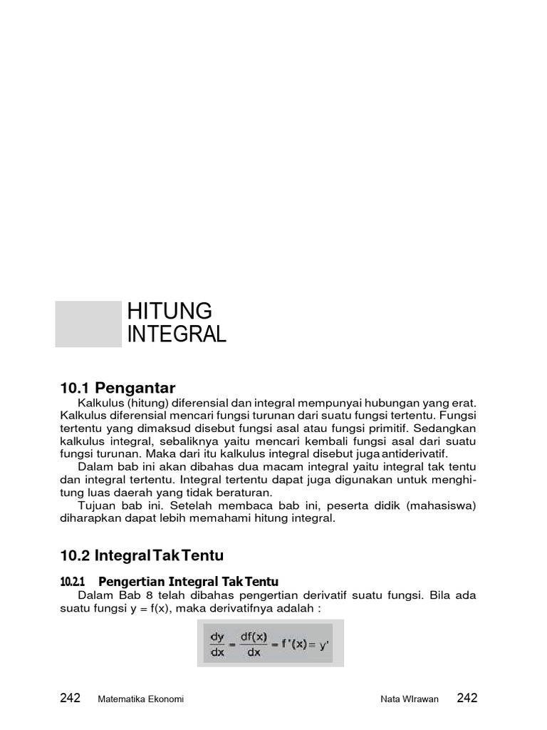 Handout Integral | PDF | Metode & Bahan Ajar
