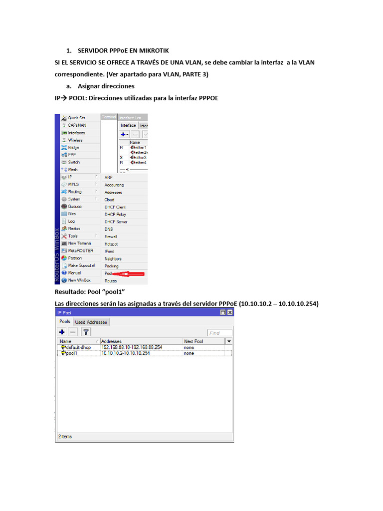 PPPoE Server - Mikrotik | PDF | Servidor (Computación) | Red de computadoras