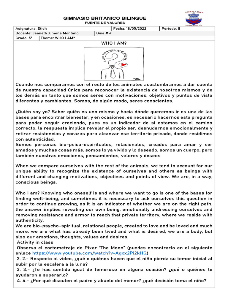 Guia 4 Quien Soy | PDF