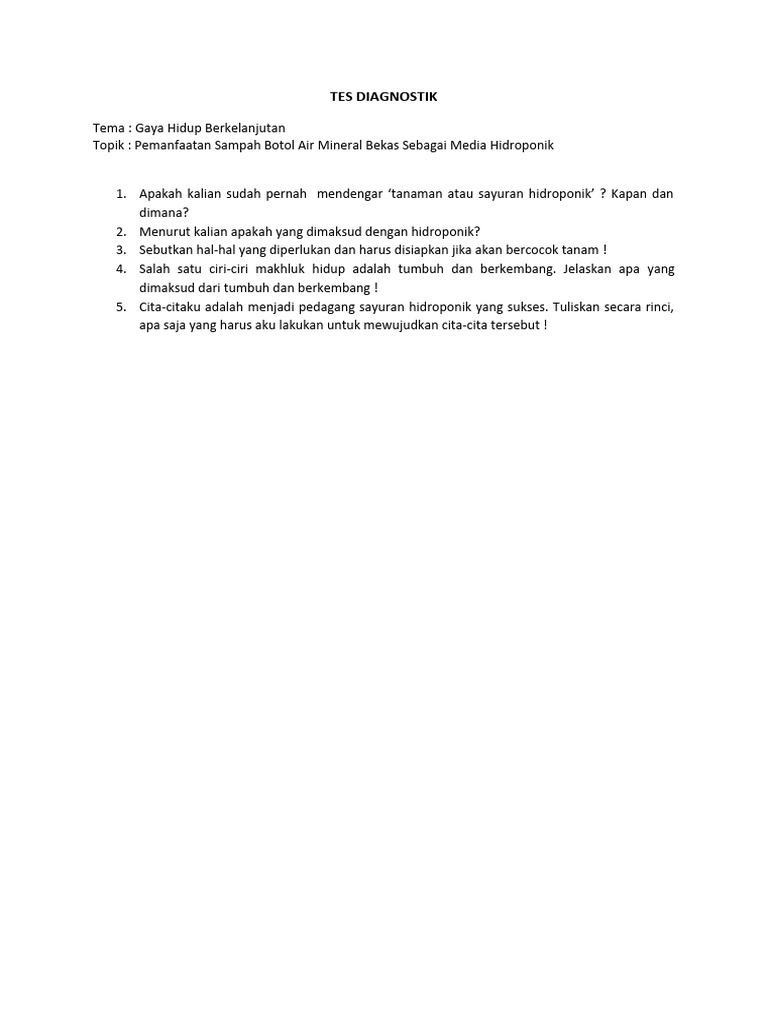 Hidroponik dari Sampah Botol Bekas | PDF | Griya & Taman | Sains & Matematika