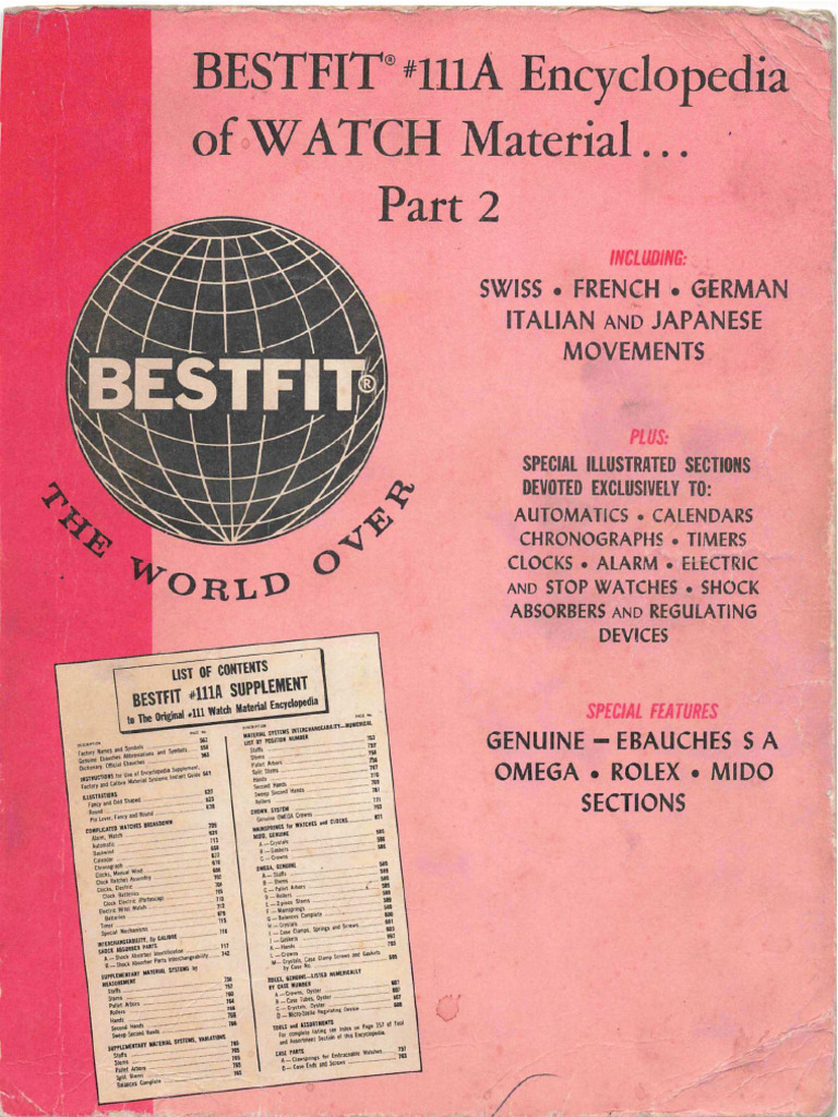 BestFit 111A Encyclopedia of Watch Material Part 2 - Omegea, Rolex ...