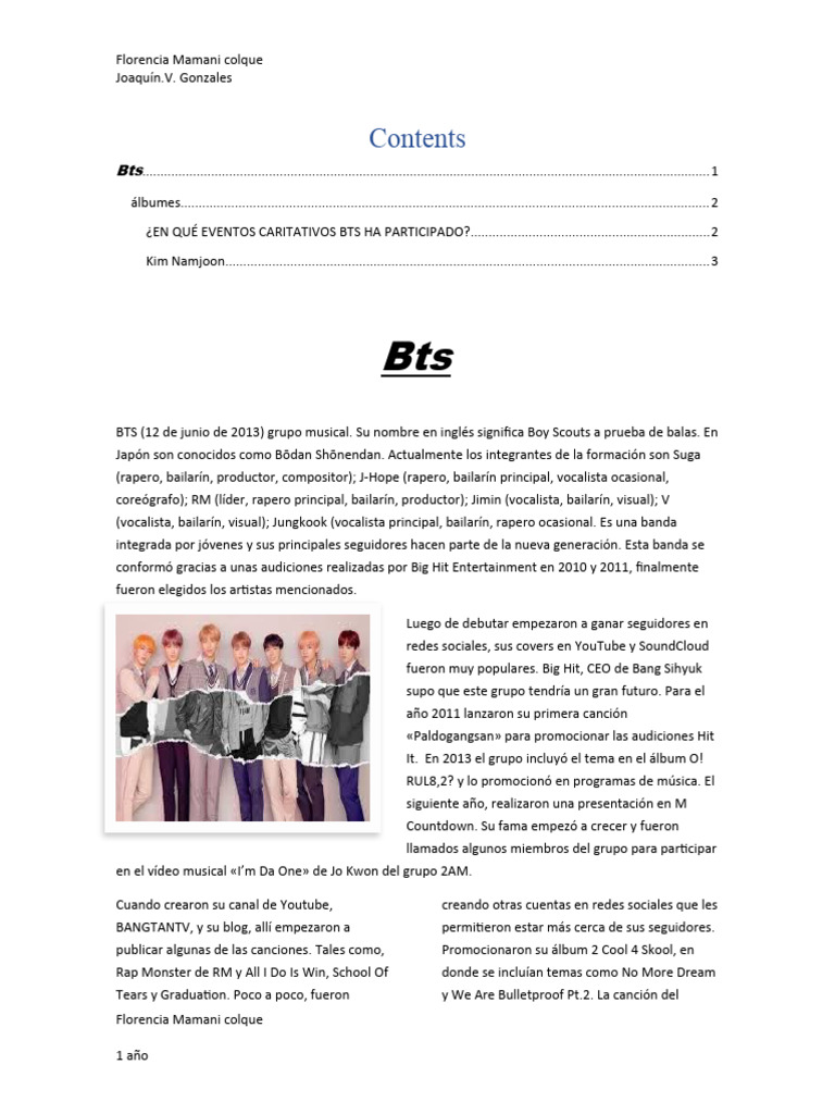 Bts | PDF | Industria de la música