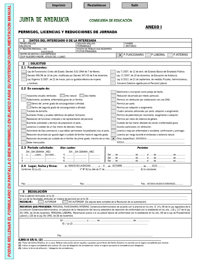 Anexo I Licencias y Permisos Rellenable | PDF | Adopción
