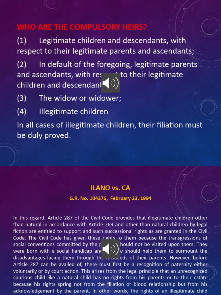 Legitime Until Disinheritance | PDF | Will And Testament | Inheritance