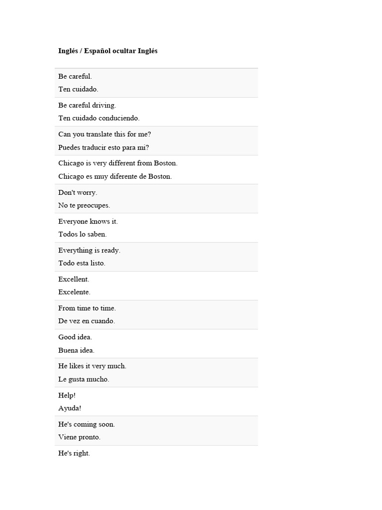 Fraces en Inglés | PDF