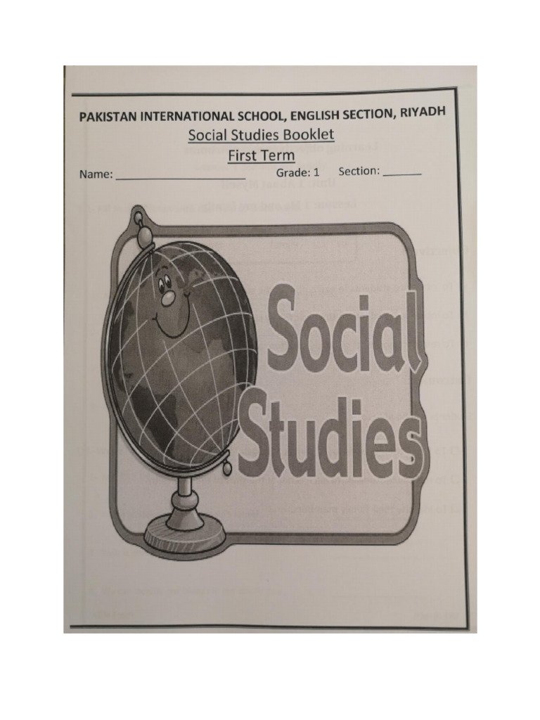Grade-1 Social Studies Booklet | PDF