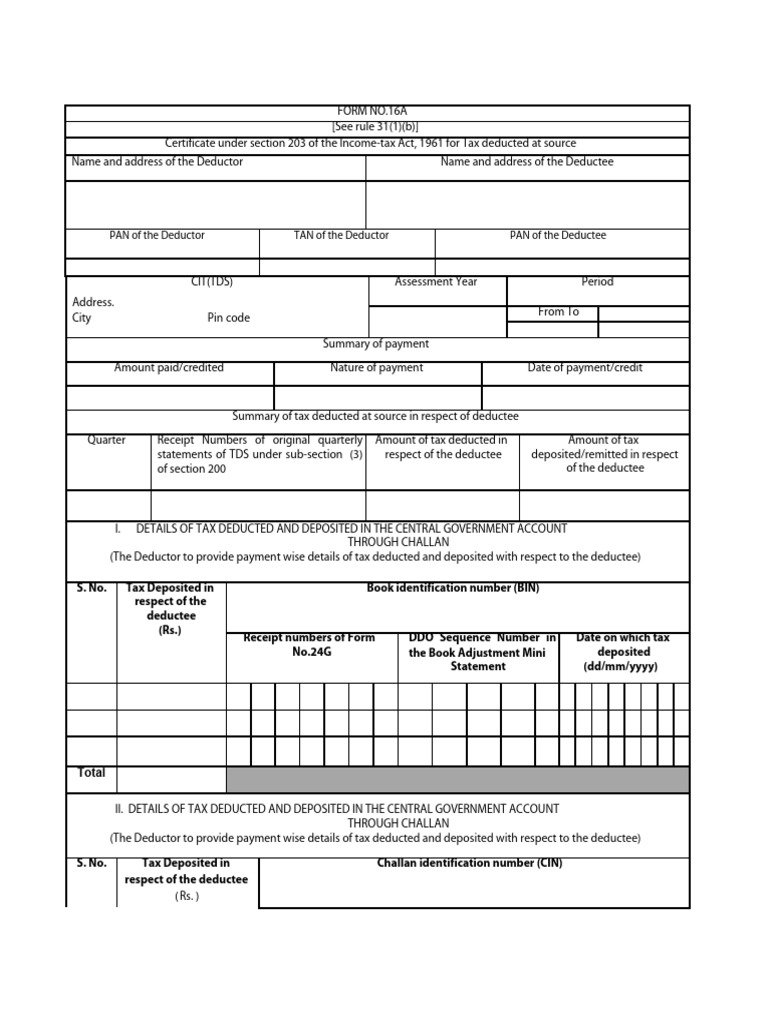 Form 16 A | PDF | Taxes | Public Finance