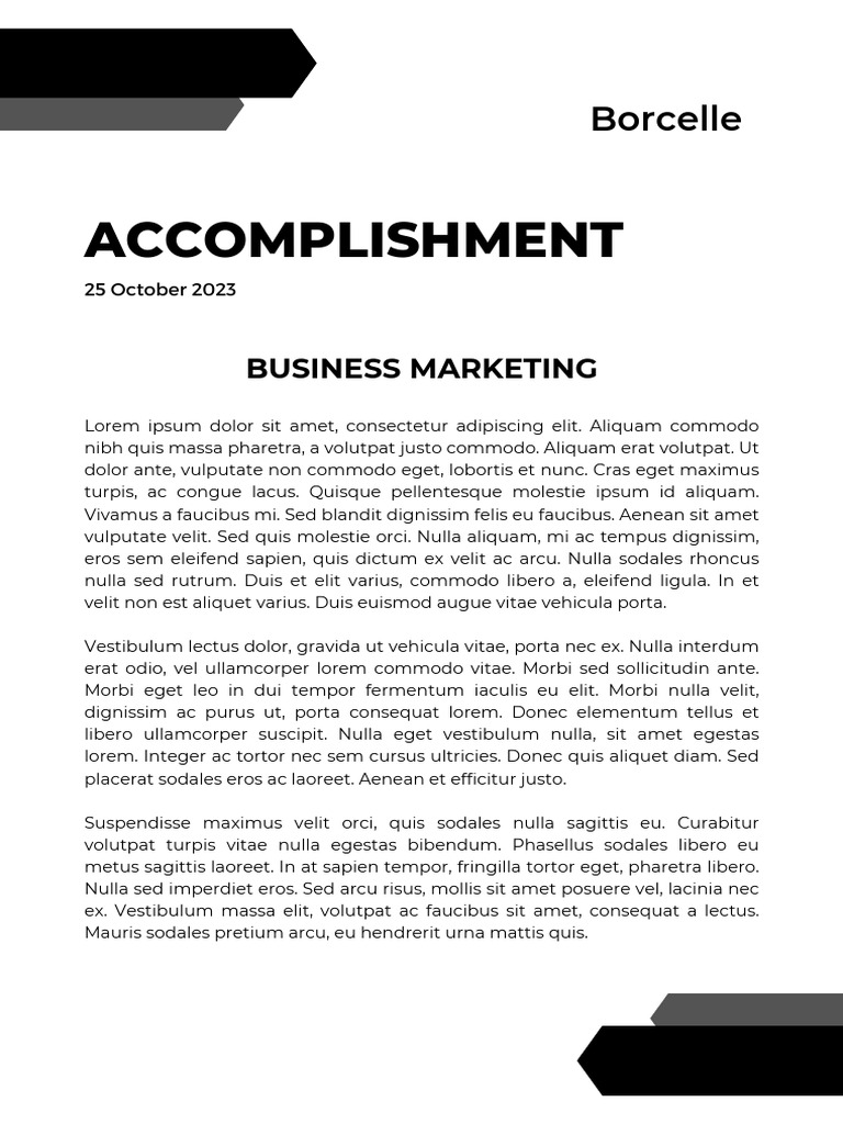 Sample Format of Accomplishment | PDF