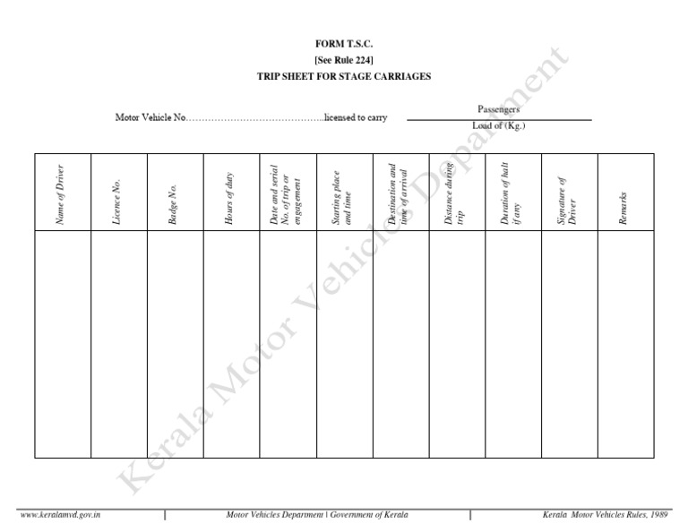 Form TSC | PDF | Transport | Vehicles