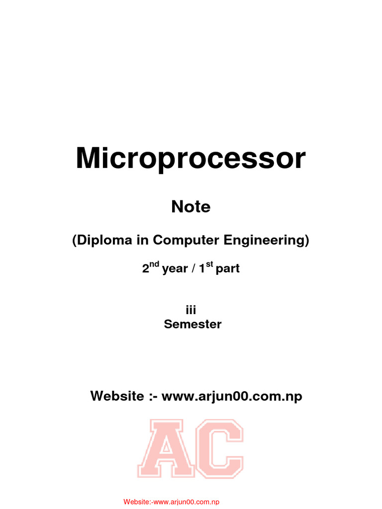Microprocessor Note | PDF | Assembly Language | Central Processing Unit